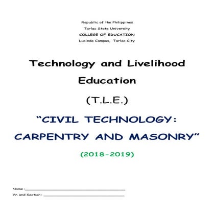 TLE : carpentry and masonry | DOCX