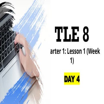 Technology and Livelihood Education Grade 8 Quarter 1 Week 1 | PPTX