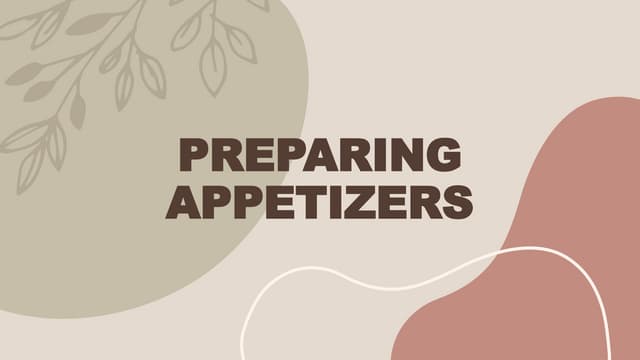 Classification of appetizer | PPTX | Healthy Cooking and Eating | Food & Drink