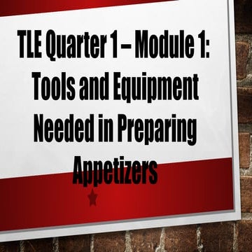 TLE 9-Quarter 1-Week 1-Tools and Equipments | PPTX