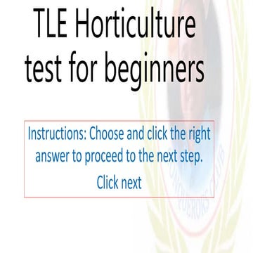 Tle horticulture test for beginners ppt interactive | PPTX ...