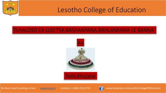 Mokhibo oa Sesotho | PPTX | Africa Travel | Travel Locations