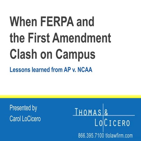When FERPA and the First Amendment Clash on Campus | PPT