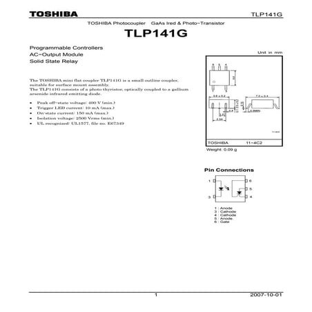 Original Opto TLP141G TLP141 P141 141G SOP-5 New | PDF