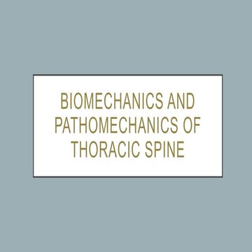 PPT TM 11 Fisio - Biomechanics Thoracic spine | PDF