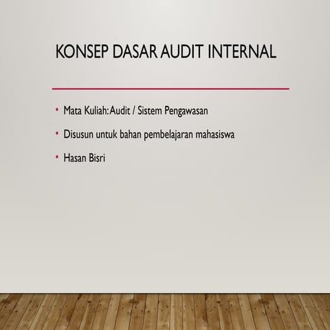 Matari tatap muka tentang konsep dasar audit internal | PPTX