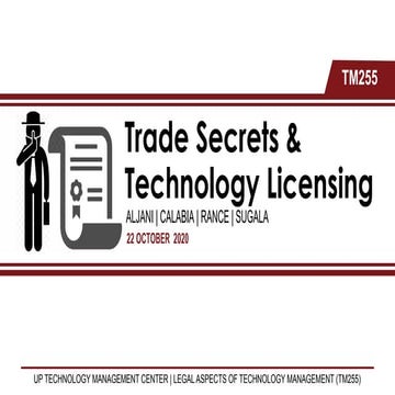 Trade Secrets and Technology Licensing | PDF