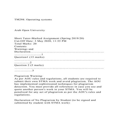 TM298 Operating systemsArab Open University Short.docx