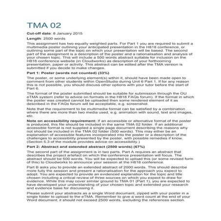 Tma 02 task sheet H818 | PDF