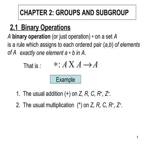 Tma2033 chap2.1(binary op)handout | PPT