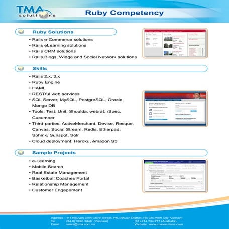 TMA Brochure Ruby on Rails | PDF