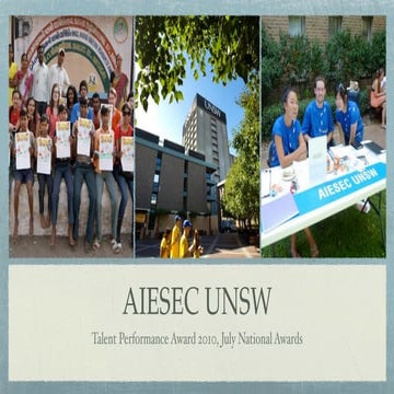 AIESEC UNSW National Awards 2010 Wiki - Talent Performance Award | ZIP