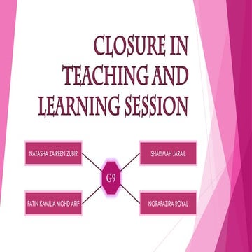 Closure part in Teaching and Learning Session | PDF