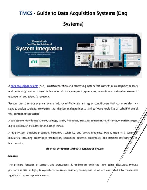 Guide To Data Acquisition Systems (Daq Systems) - TMCS.docx