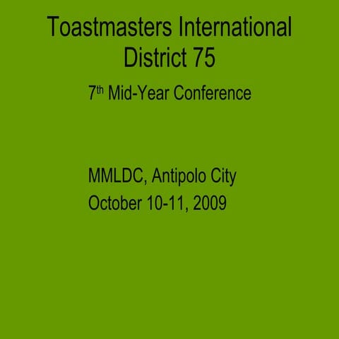 Toastmasters D75 Midyear Convention | PPT