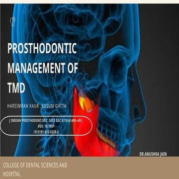 TMD and its prosthodontic management JC.pptx