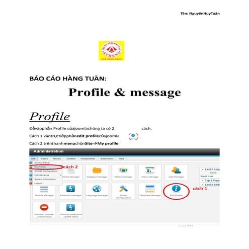 Tìm hiểu profile & message trong joomla | DOCX