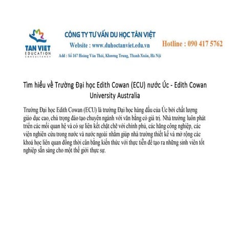 Tìm hiểu về trường đại học edith cowan (ecu) nước úc edith cowan ...