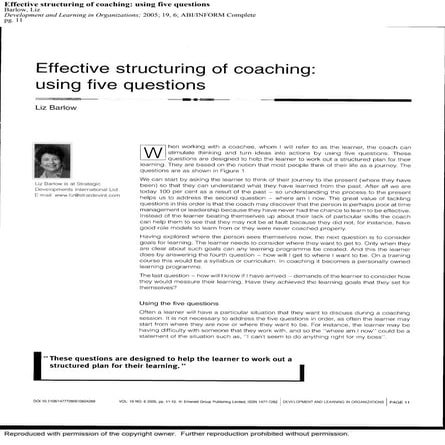 Tmic effective coaching using five questions | PDF