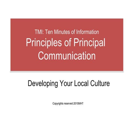 Tmi principles of principal communication | PPT