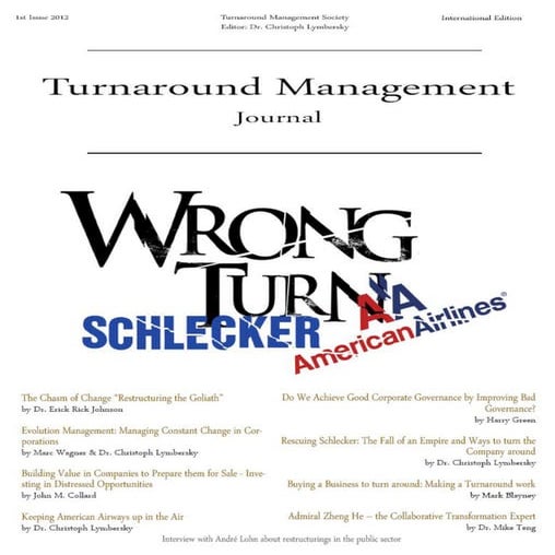 Turnaround Management Journal 1 2012 Restructuring Transformation ...