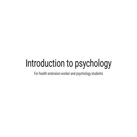 Introduction to psychology | PDF