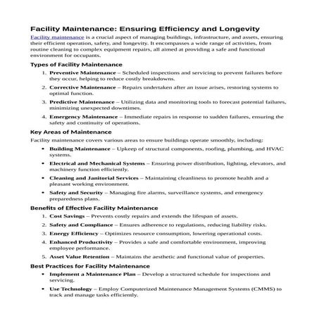 Maintenance Budgeting and Cost Control in Facility Management | PDF