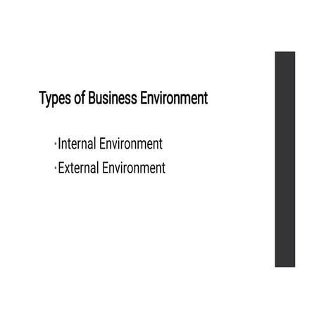Types of Business Environment Business Environment | PDF