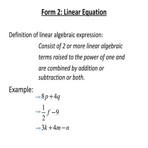 Linear Equations | PPT