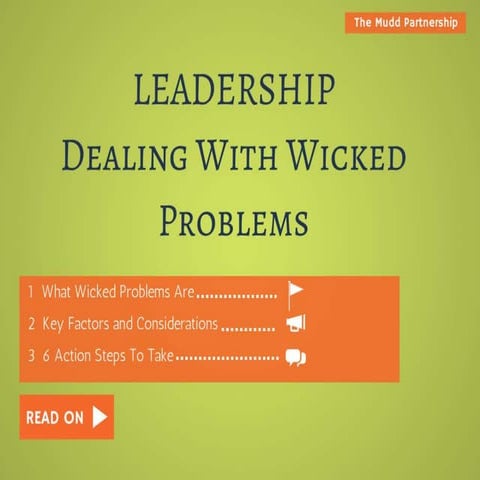 Leadership: Dealing With Wicked Problems | PPT