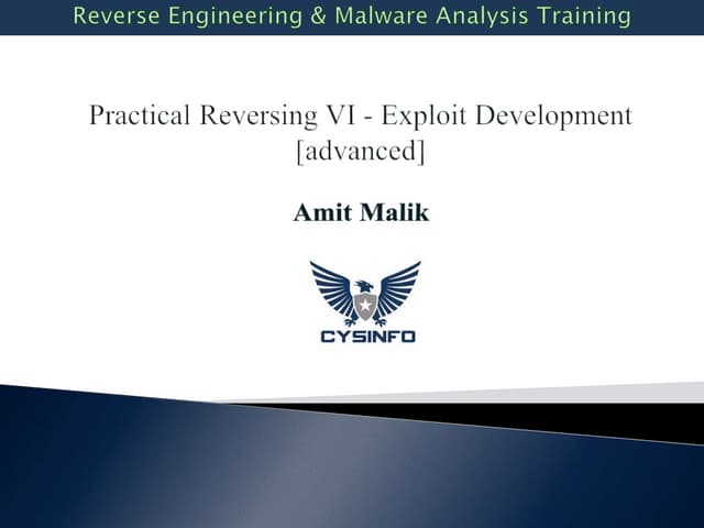 Reversing malware analysis training part11 exploit development advanced ... Reversing malware analysis training part11 exploit development advanced ...