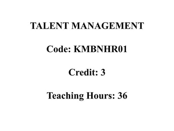Talent management | PPT
