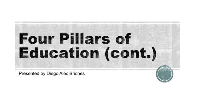 UNESCO four pillars of education | PPTX