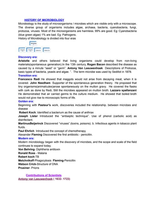 Microbiology unit 1 | PPTX