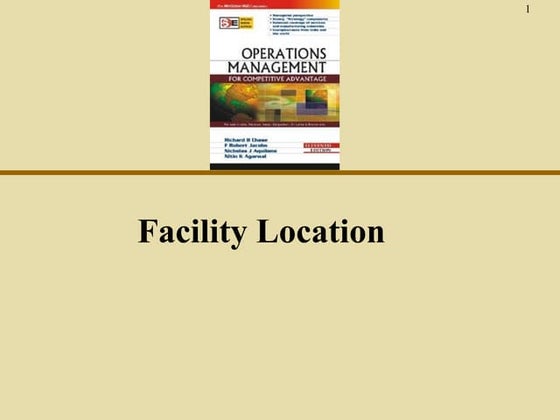 Operations management chapter: facility location | PPT