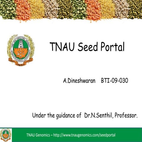 Tnau seed portal new | PPTX