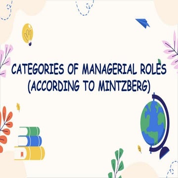 CATEGORIES OR MANEGERIAL ROLES - ORGANIATION AND MANAGEMENT x | PPTX ...