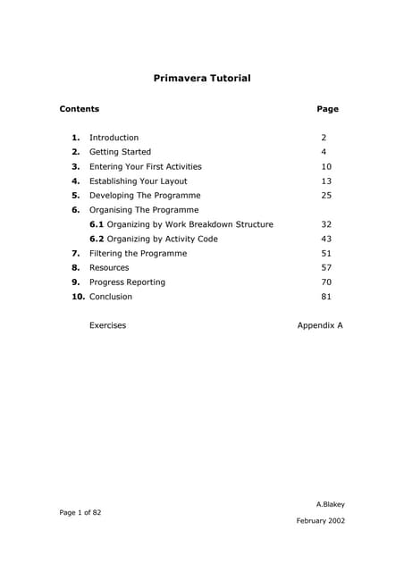 Primavera P6 Notes for Beginners | PDF