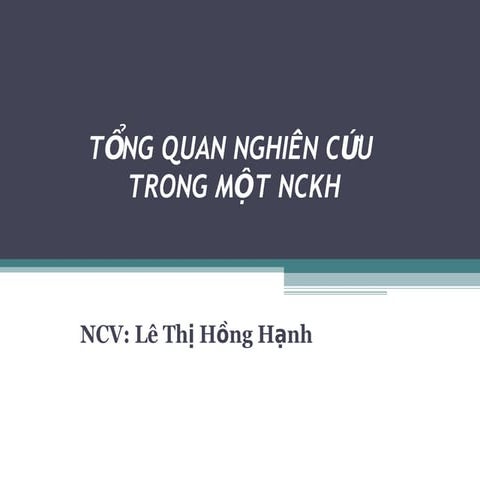 Tổng quan nghiên cứu trong một nckh | PDF