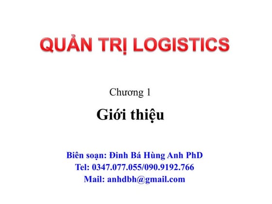 Câu hỏi trắc nghiệm tổng quan về logistics | DOCX