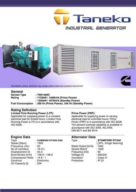 Genset/ Generator Set 1350KVA | PDF | Radio Control | Hobbies & Interests