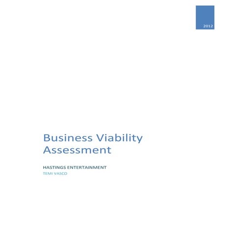 Business Viability Assessment: Hastings Entertainment | PDF