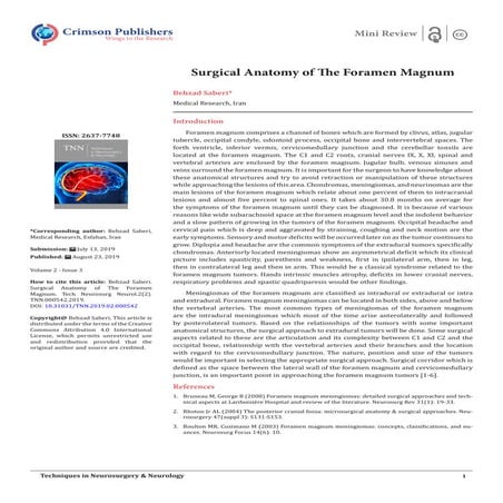 Surgical Anatomy of The Foramen Magnum_Crimson Publishers | PDF
