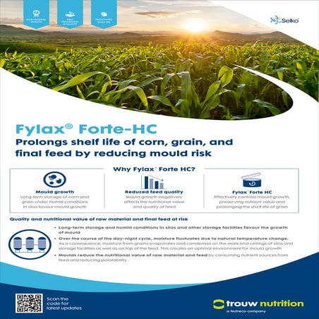 Reducing Mould Risk of animal feed- Fylax Forte HC | PDF