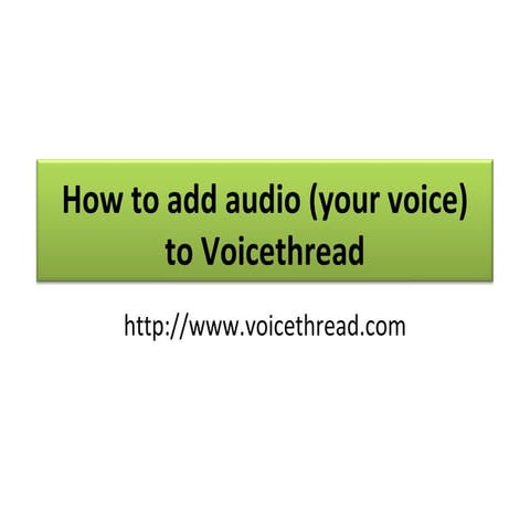How to add Audio to Voicethread | PPT