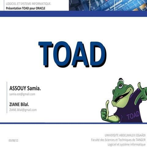 Toad lsi ziane bilal | PPT