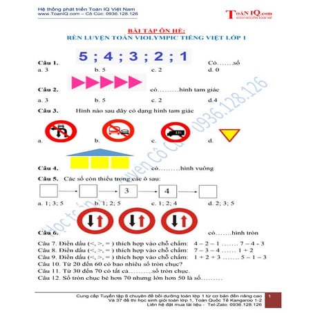 Toan-violympic-lop-1 | PDF