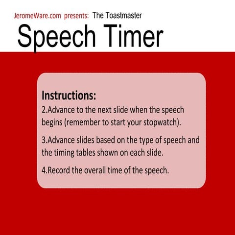 Toastmasters Speech Timer | PPT