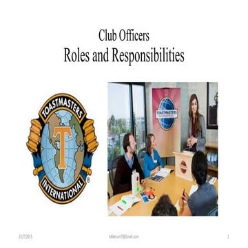 Toastmasters Club Officers Training | PDF