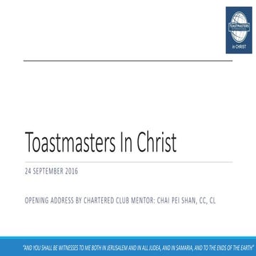 Toastmasters in christ meeting (24 sep) | PPT